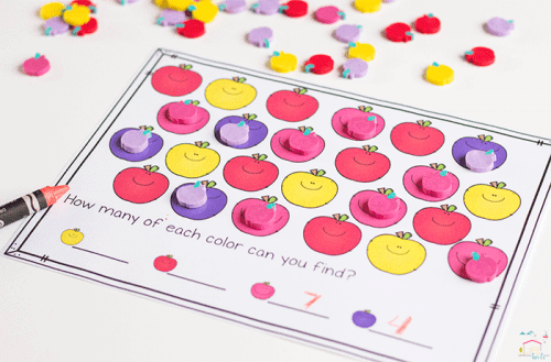 Free Printable Apple Mini Eraser Math Activity Pack