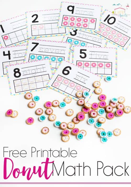 Free Printable Donut Mini Eraser Math Activity Pack