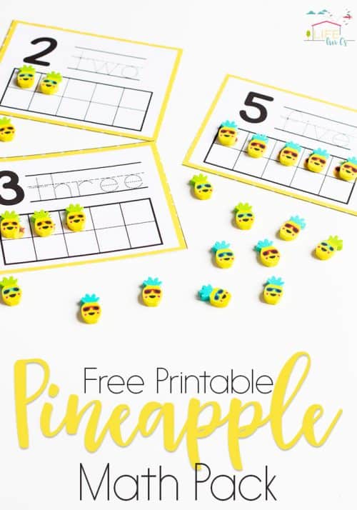 Free Printable Pineapple Mini Eraser Math Activity Pack