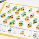 Free Printable Pineapple Mini Eraser Math Activity Pack