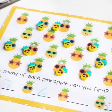 Free Printable Pineapple Mini Eraser Math Activity Pack