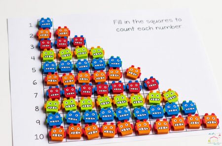 Free Printable Robot Mini Eraser Math Activity Pack