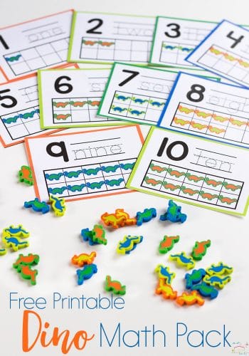 Free Printable Dinosaur Mini Eraser Math Activity Pack