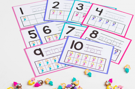 Free Printable Mermaid Mini Eraser Math Activity Pack