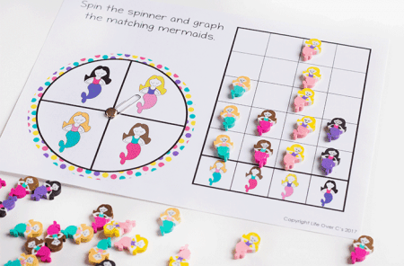 Free Printable Mermaid Mini Eraser Math Activity Pack