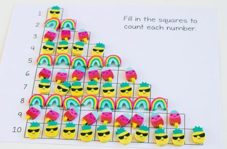 Free Printable Spring Mini Eraser Math Pack for Preschool
