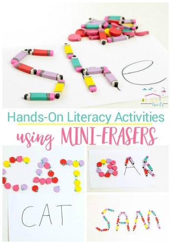 Easy, Hands-on Literacy Activities with Mini Erasers