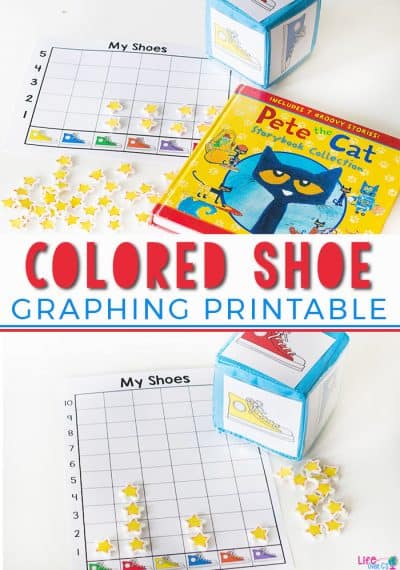 Free Printable Colored Shoe Graphing Activity for Preschool