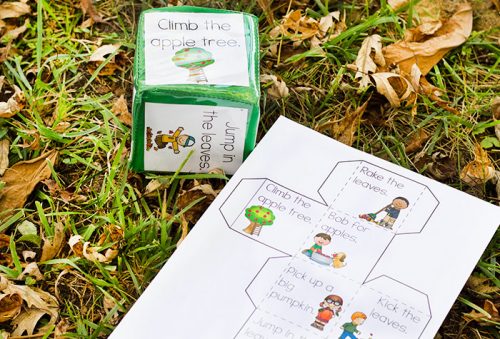 Free Printable Fall Gross Motor Action Dice for Brain Breaks
