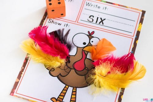 Free Printable Thanksgiving Turkey Roll & Count Game