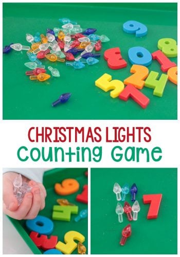 Easy Christmas Lights Counting Game for Kids - Life Over C's