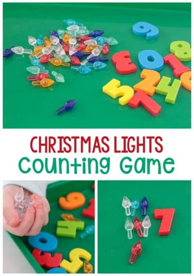 Easy Christmas Lights Counting Game for Kids - Life Over C's