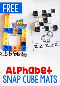 Free Printable Lowercase Alphabet Snap Cube Mats