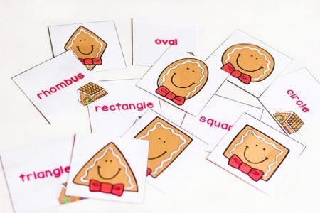 3 Free Printable Gingerbread Shapes Activities