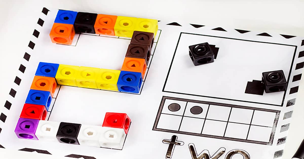 Free Printable Snap Cube Number Mats for Kindergarten