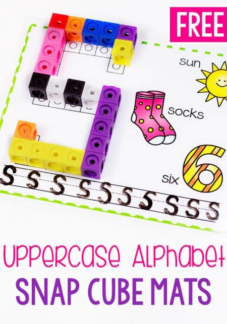Free Printable Uppercase Alphabet Snap Cube Mats