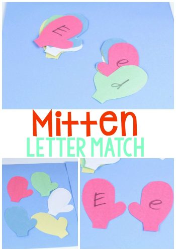 Easy DIY Mitten Letter Matching Activity