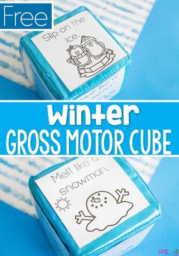 Free Printable Winter Gross Motor Cube for Brain Breaks