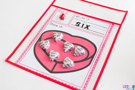 Free Printable Valentine's Day Roll and Count Dice Game