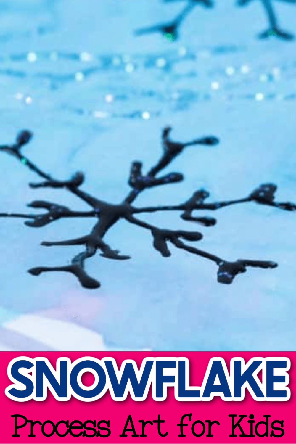 Easy Sparkly Black Glue Snowflake Craft For Winter