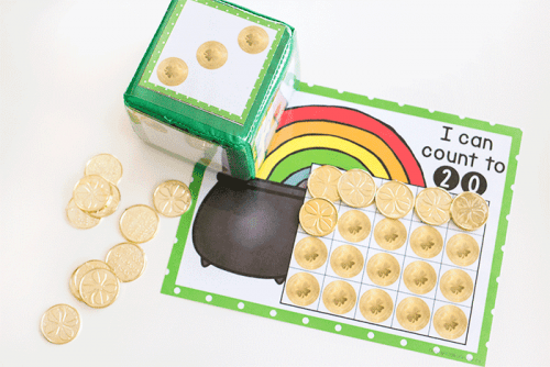 Free Printable Gold Coin Counting Grid Games for St. Patrick's Day