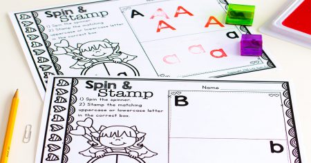 Free Printable Valentine's Spin and Stamp Alphabet Worksheets