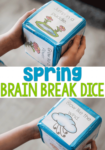 Free Printable Spring Themed Brain Break Dice