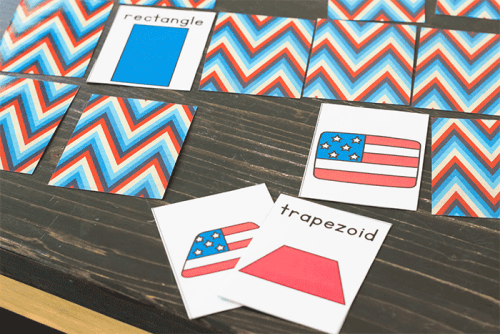 Free Printable Flag Shape Matching Game for July 4th