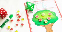 Free Printable Apple Tree Roll and Count Activity