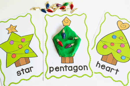 Free Printable Christmas Tree Shape Play Dough Mats - Life Over C's