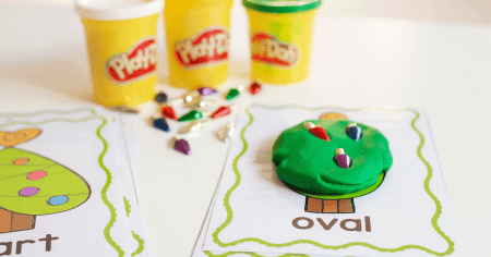 Free Printable Christmas Tree Shape Play Dough Mats