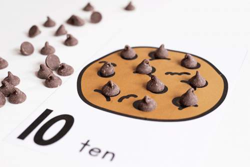 Free Printable Chocolate Chip Counting Cards For Preschool