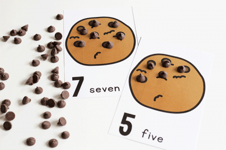 Free Printable Chocolate Chip Counting Cards For Preschool