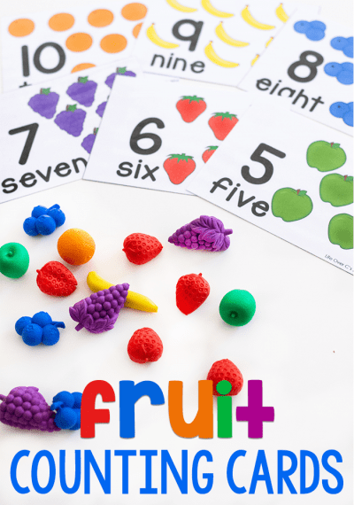 Free Printable Fruit Counting Cards for Preschool