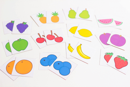 3 Free Printable Fruit Matching Games for Kids