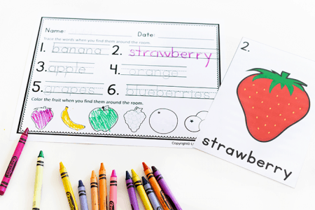 Fruit Theme Writing Activity for Preschoolers
