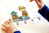 Free Printable Winter Counting Puzzles: 1-5 & 1-10