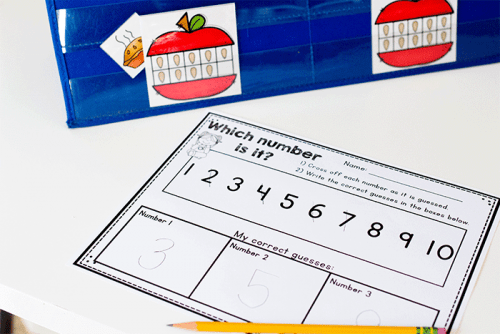 Free Printable Apple Hide and Seek Ten-Frame Counting Game