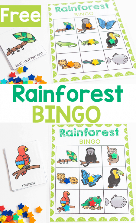 Free Printable Rainforest Animal Bingo Game