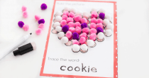 Free Printable Valentine's Day Fine Motor Activity with Pom Poms