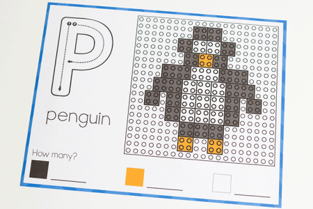 Free Printable Winter Fine Motor Mats with LEGO Bricks