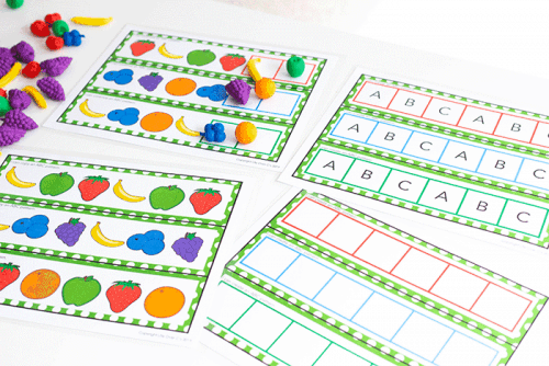 Preschool Fruit Theme Fun Pattern Activities - Life Over C's