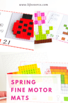 Spring Fine Motor Mats with LEGOs
