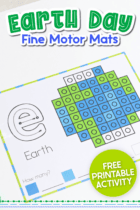 Free Printable Earth Day Snap Cube Mats for Kids 🌳🌍