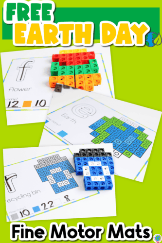 Free Printable Earth Day Snap Cube Mats for Kids 🌳🌍