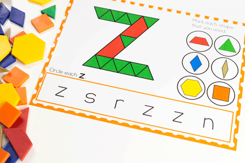 Free Printable Lowercase Alphabet Pattern Block Templates