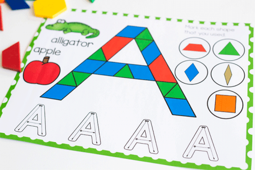 Free Printable Uppercase Alphabet Pattern Block Templates