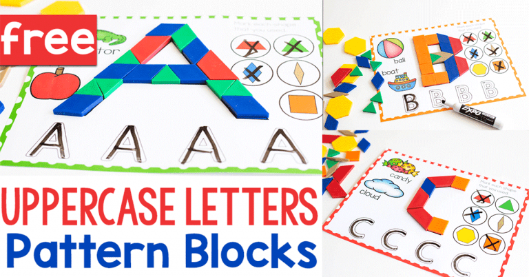 Free Printable Uppercase Alphabet Pattern Block Templates