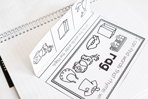 Free Printable CVC Words Interactive Notebook for Kindergarten
