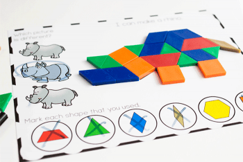 Free Printable Zoo Animal Pattern Block Activity for Kids